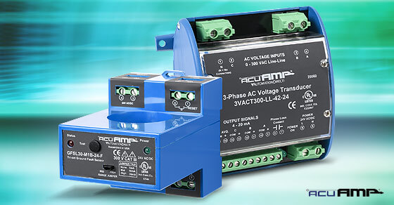 AcuAMP 3-Phase Voltage Transducers and Large Aperture Ground Fault Sensors