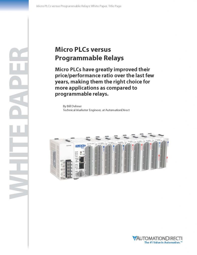 Micro PLCs vs Programmable Relays | White Paper Micro PLCs vs Programmable Relays | White Paper